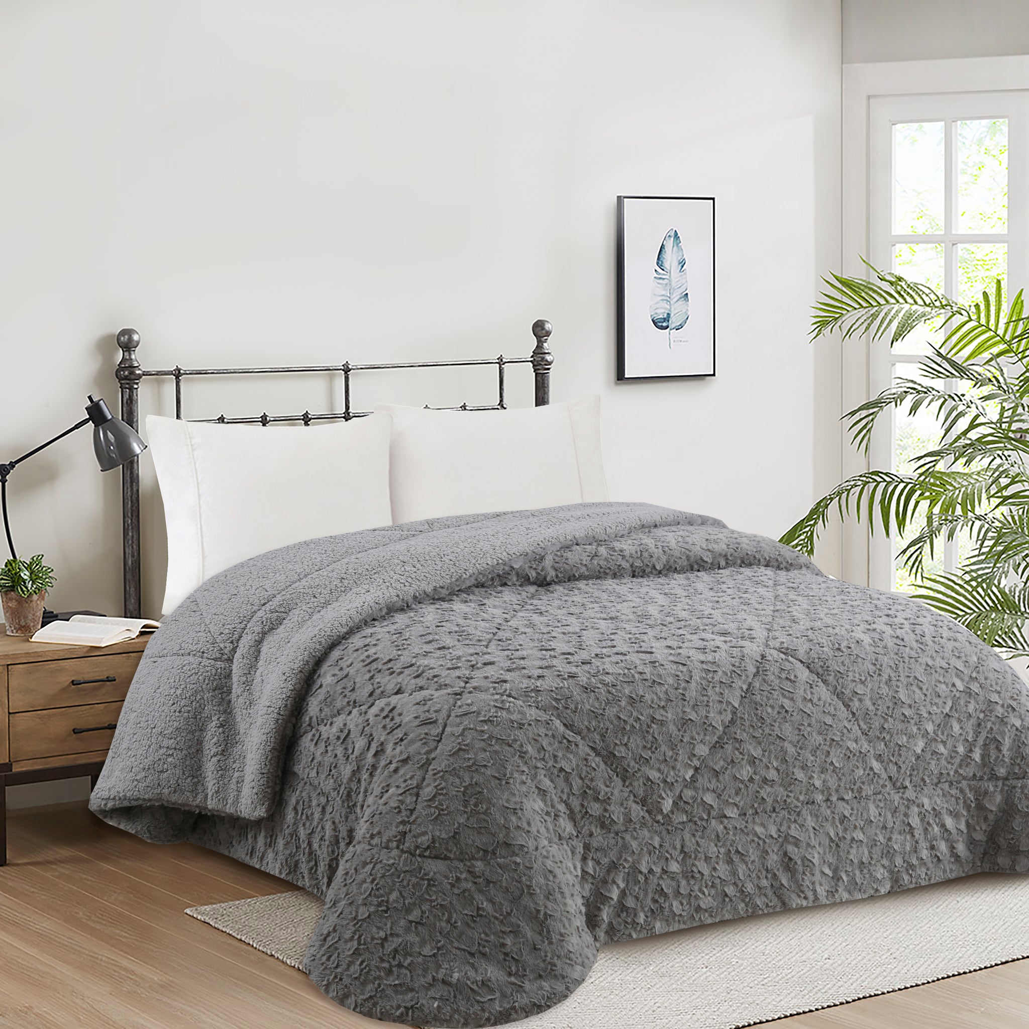 Edredom Pêlo de Borrego Nilo Cinza - Calor e Conforto com Estilo